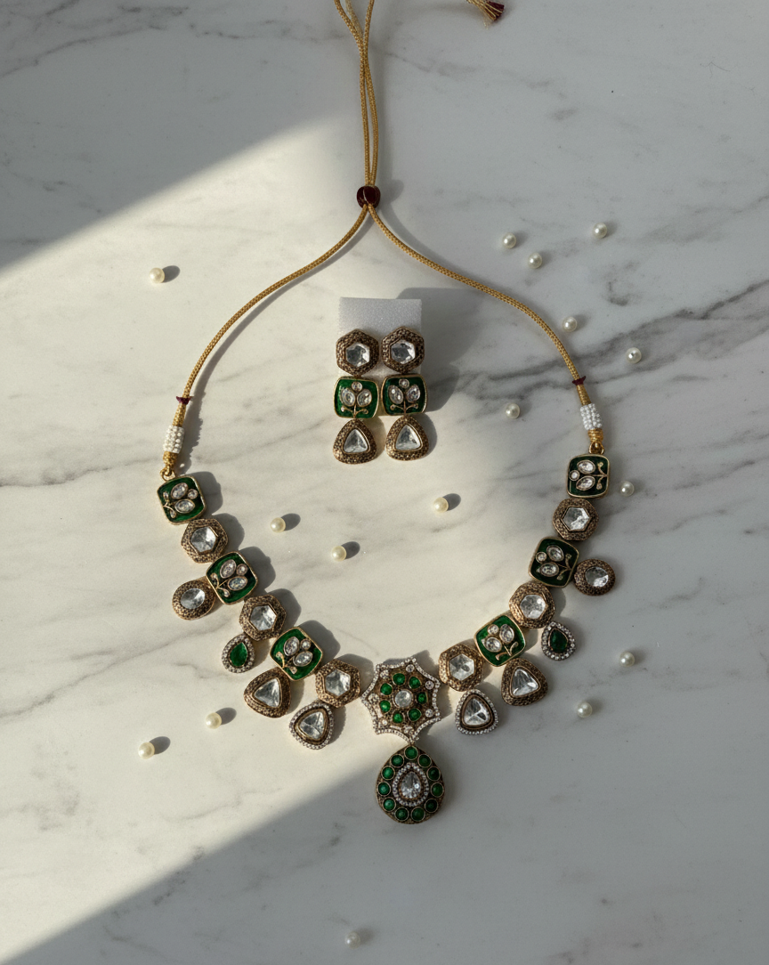 Isabella Victorian Set- Green – Bareilly Ka Bazaar