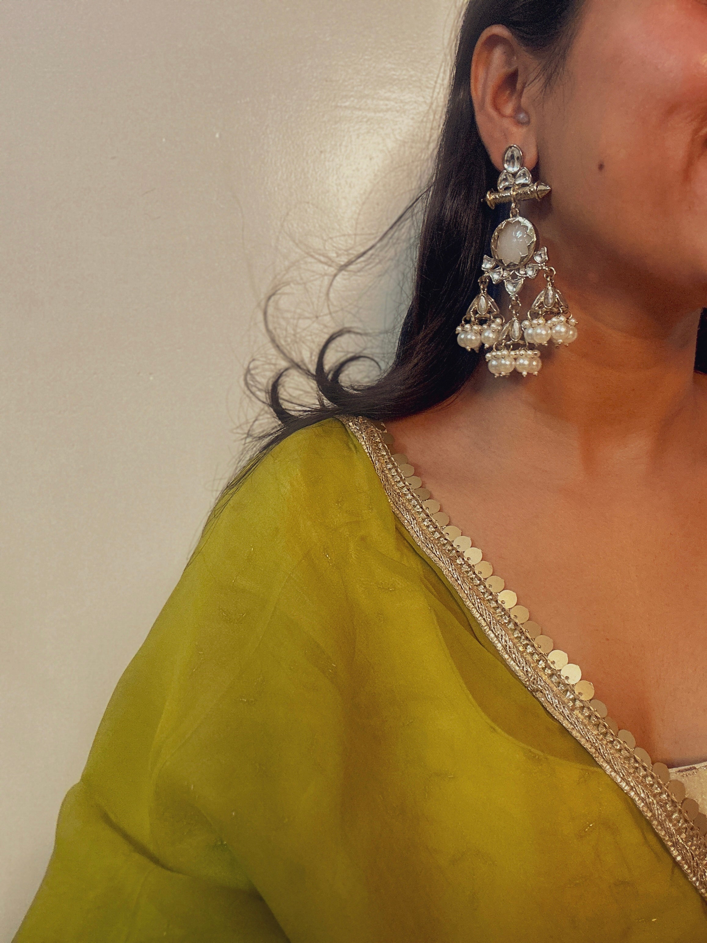 Lily Earrings- Ivory – Bareilly Ka Bazaar